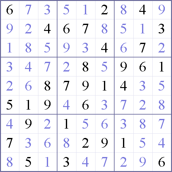 Sudoku Weekly - Free Online Printable Sudoku Games! 9x9 medium Solution