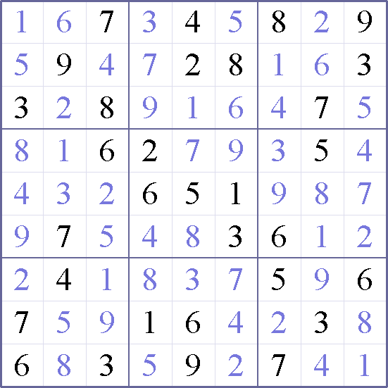 Sudoku Weekly - Free Online Printable Sudoku Games! 9x9 medium Solution